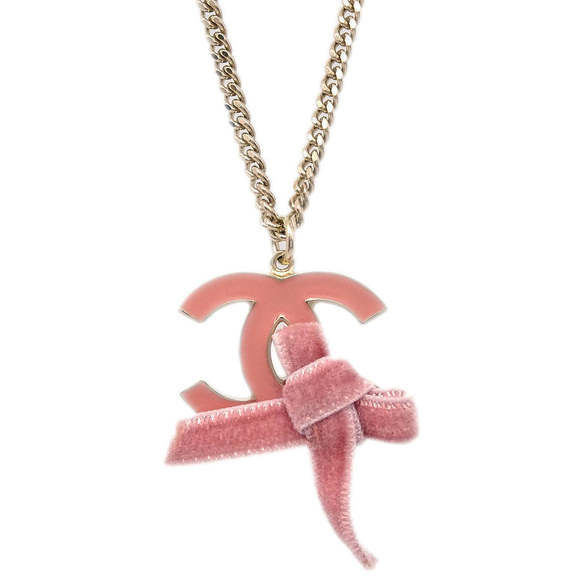 CHANEL | Jewelry | Chanel Bow Gold Chain Necklace Pendant 7c 59945 ...